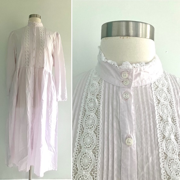 Vintage | Dresses | Vintage 8s Victorias Secret Pale Violet Cotton Lace ...